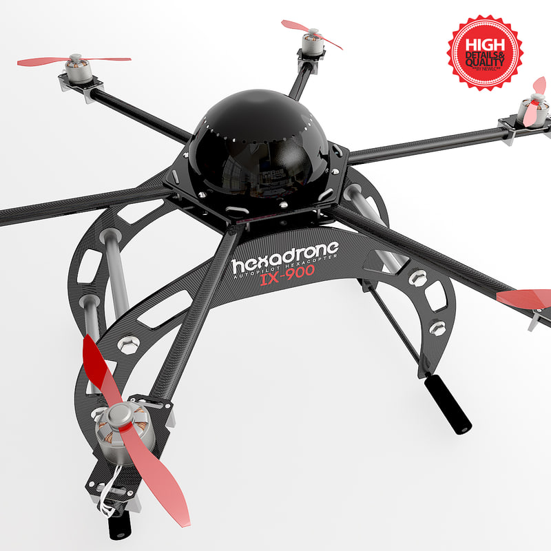 hexacopter drone 3d model