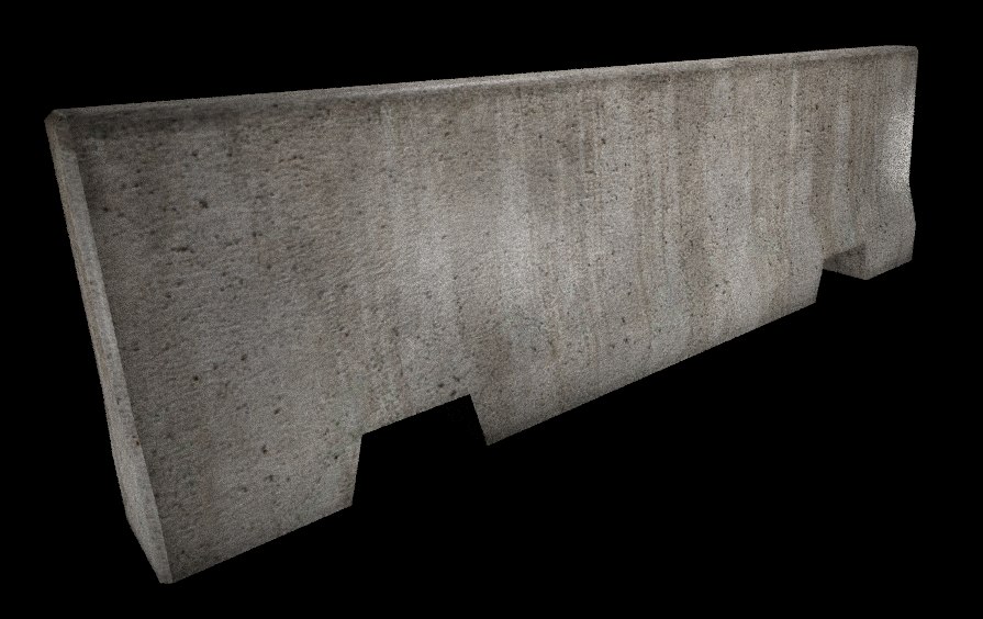 3d model concrete roadblock