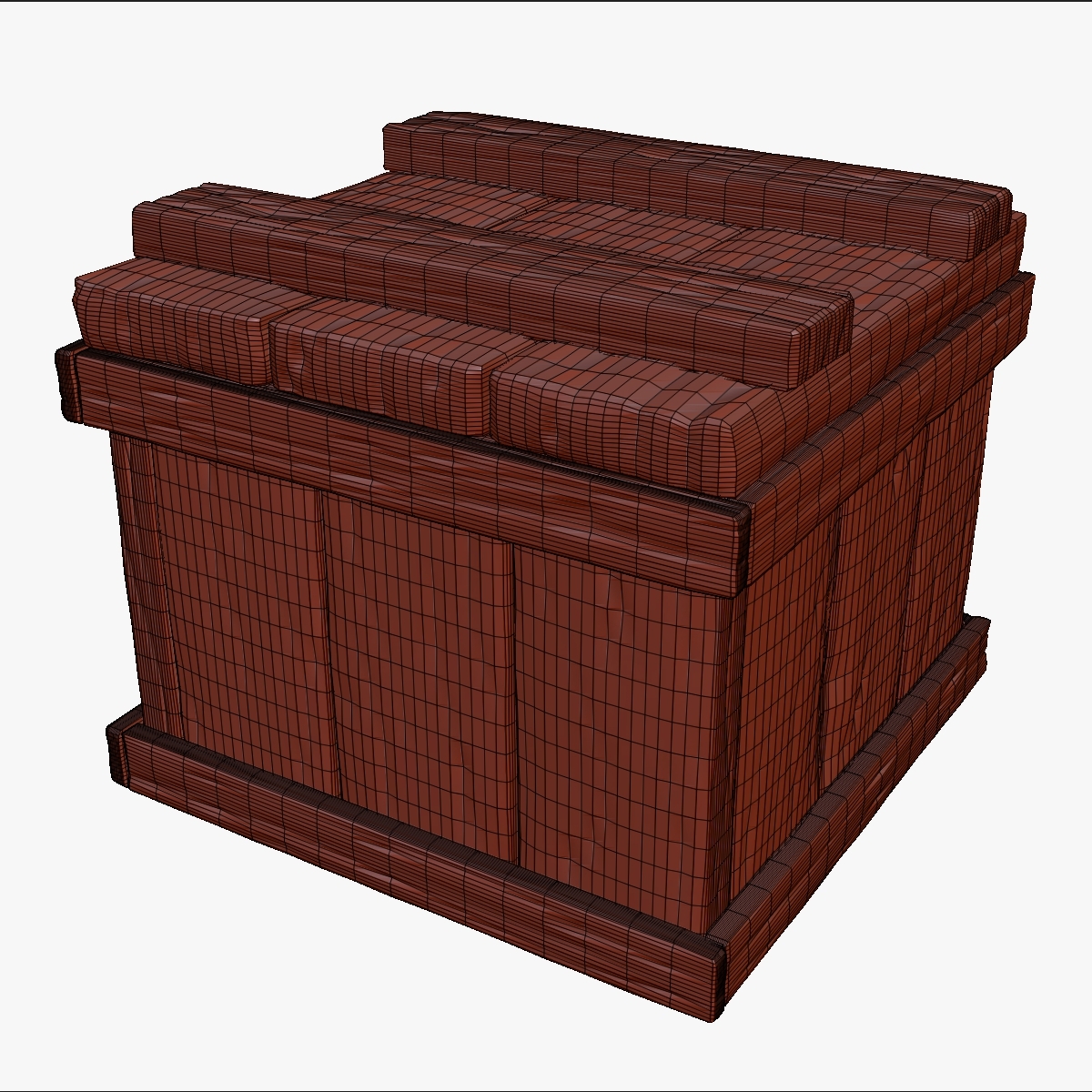 sculpt stylized wooden box 3d model