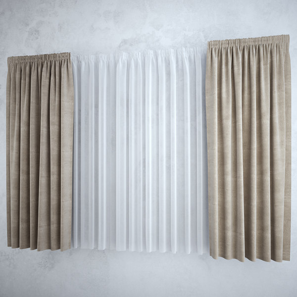 curtains modern style 3d max