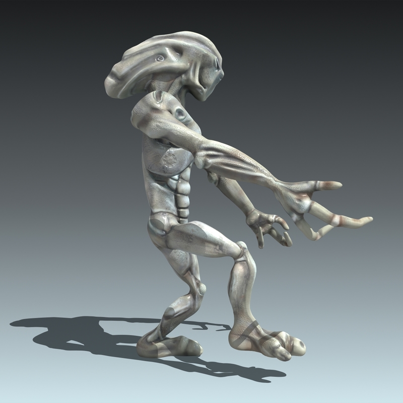 alien robot rig 3d max