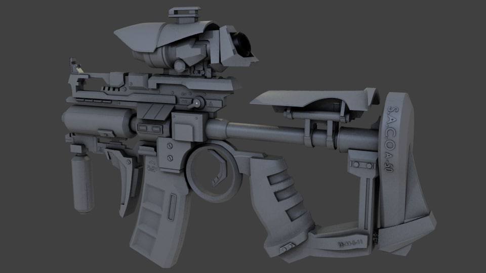 3d model of sci fi weapon