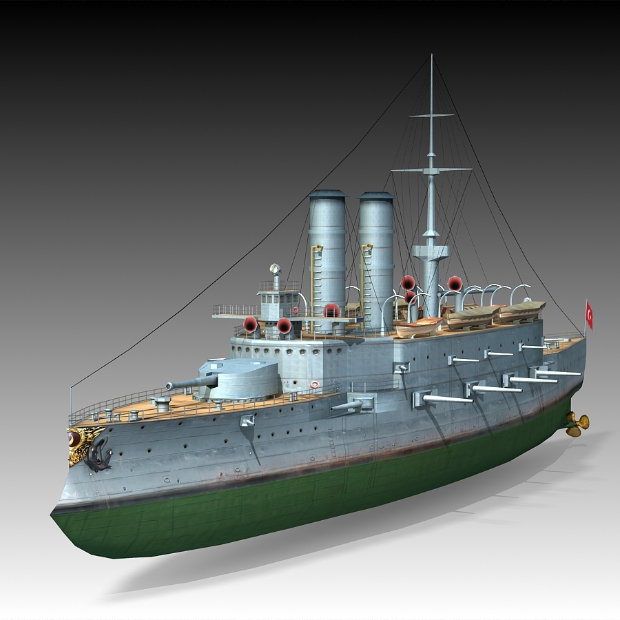 3d ottoman ironclad mesudiye sail model