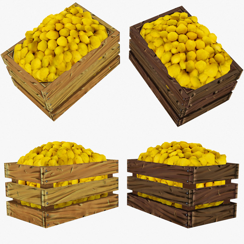 3d crate lemons polys