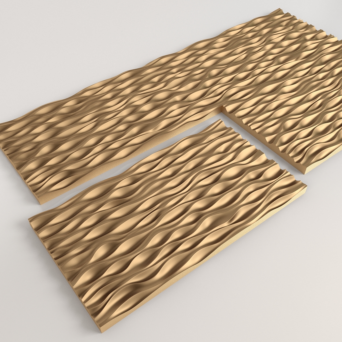 waves wall panels obj