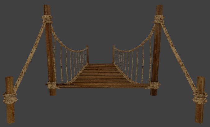 3d model of rope bridge