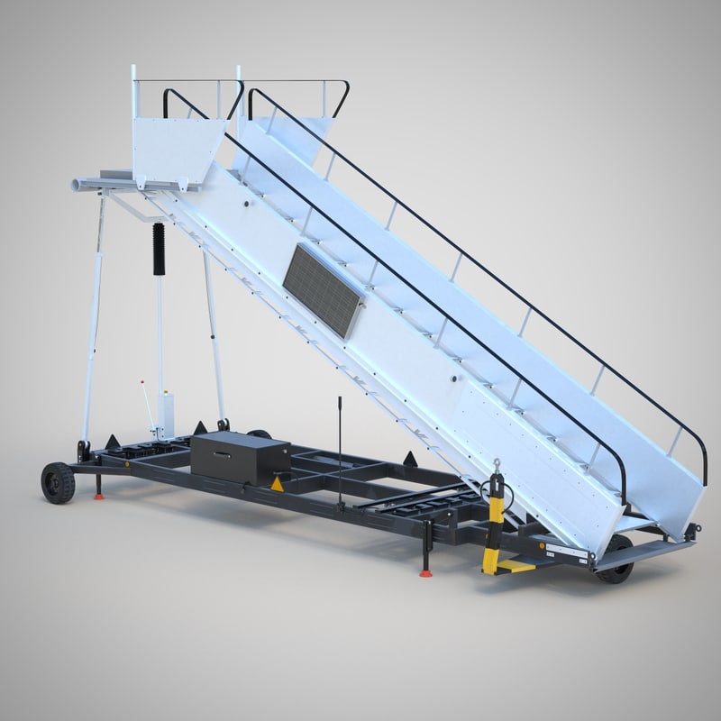 airport steps airplane plane engine 3d model