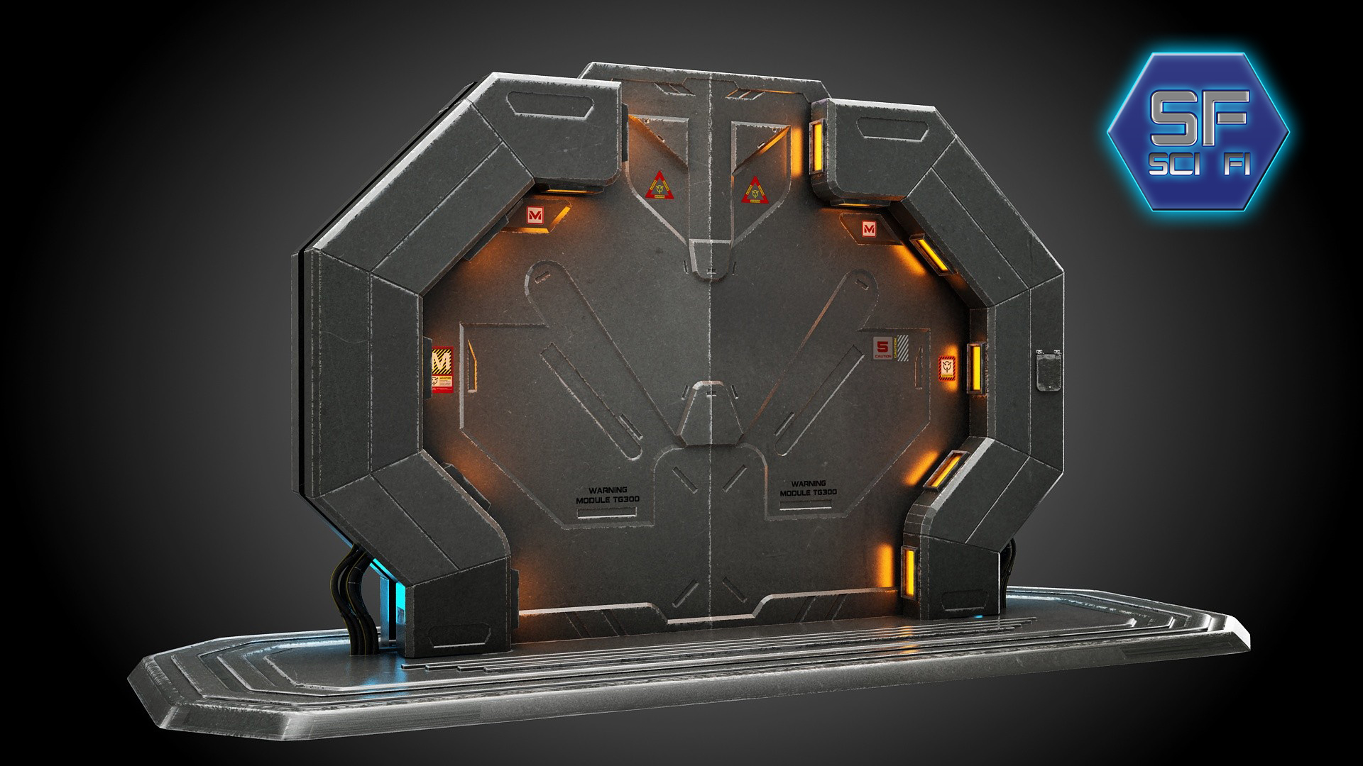 sci fi gate 3d obj