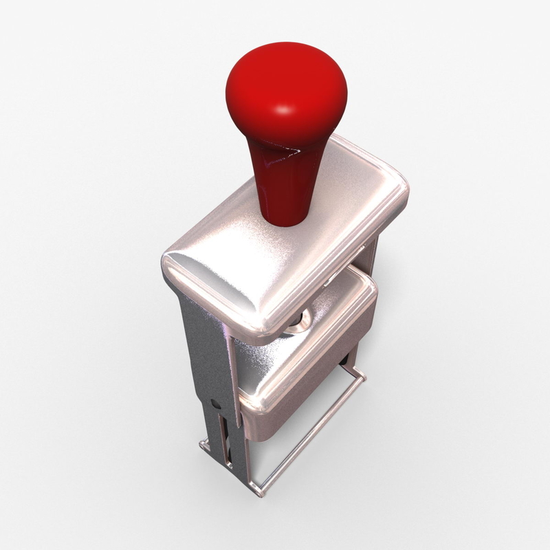 3d model rubber stamp square