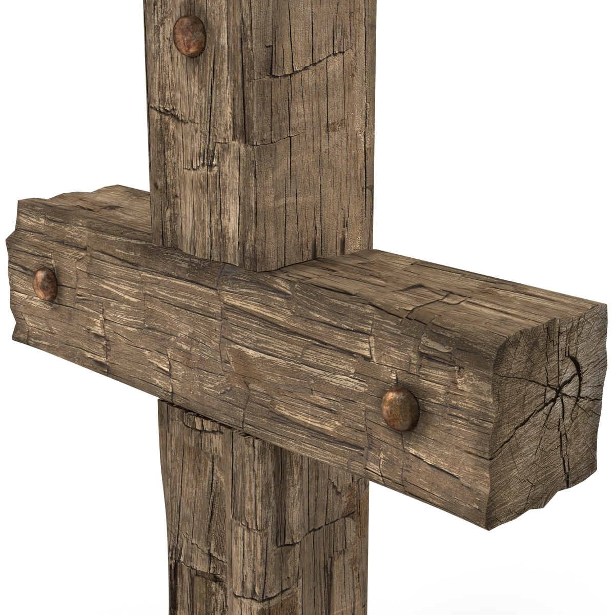 wooden cross weathered 3d max