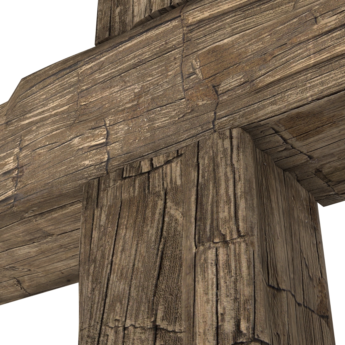 wooden cross weathered 3d max