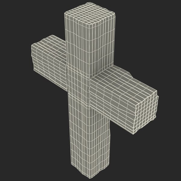wooden cross weathered 3d max