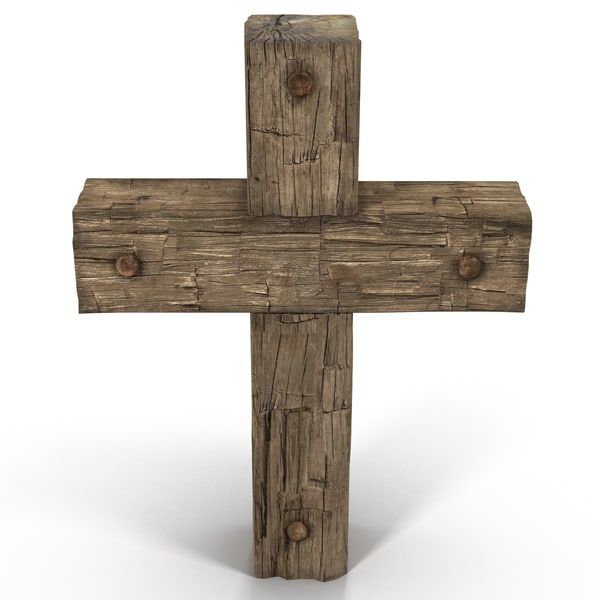 wooden cross weathered 3d max