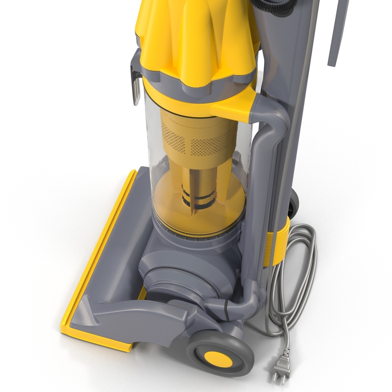 stand vacuum cleaner yellow 3d c4d