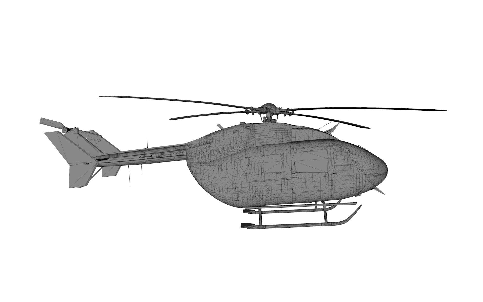 helicopter uh-72 lakota 3d model
