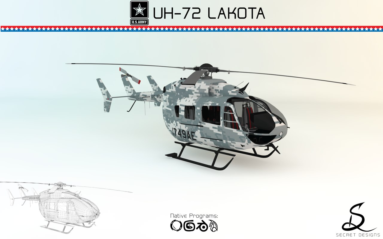 helicopter uh-72 lakota 3d model