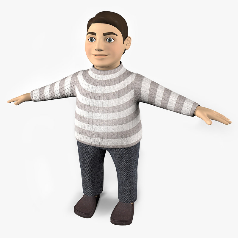3d model cartoon man toon
