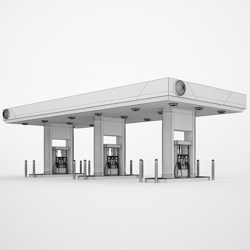 gas station 3d model