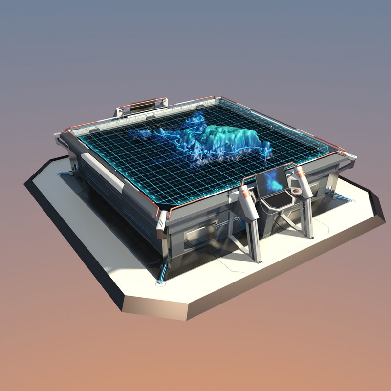futuristic table 3d model