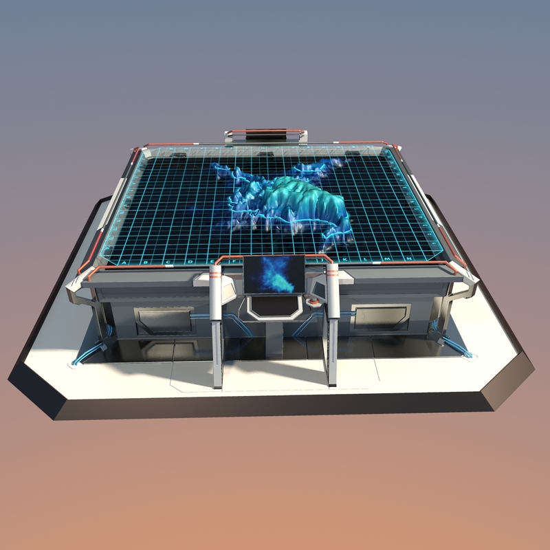 futuristic table 3d model