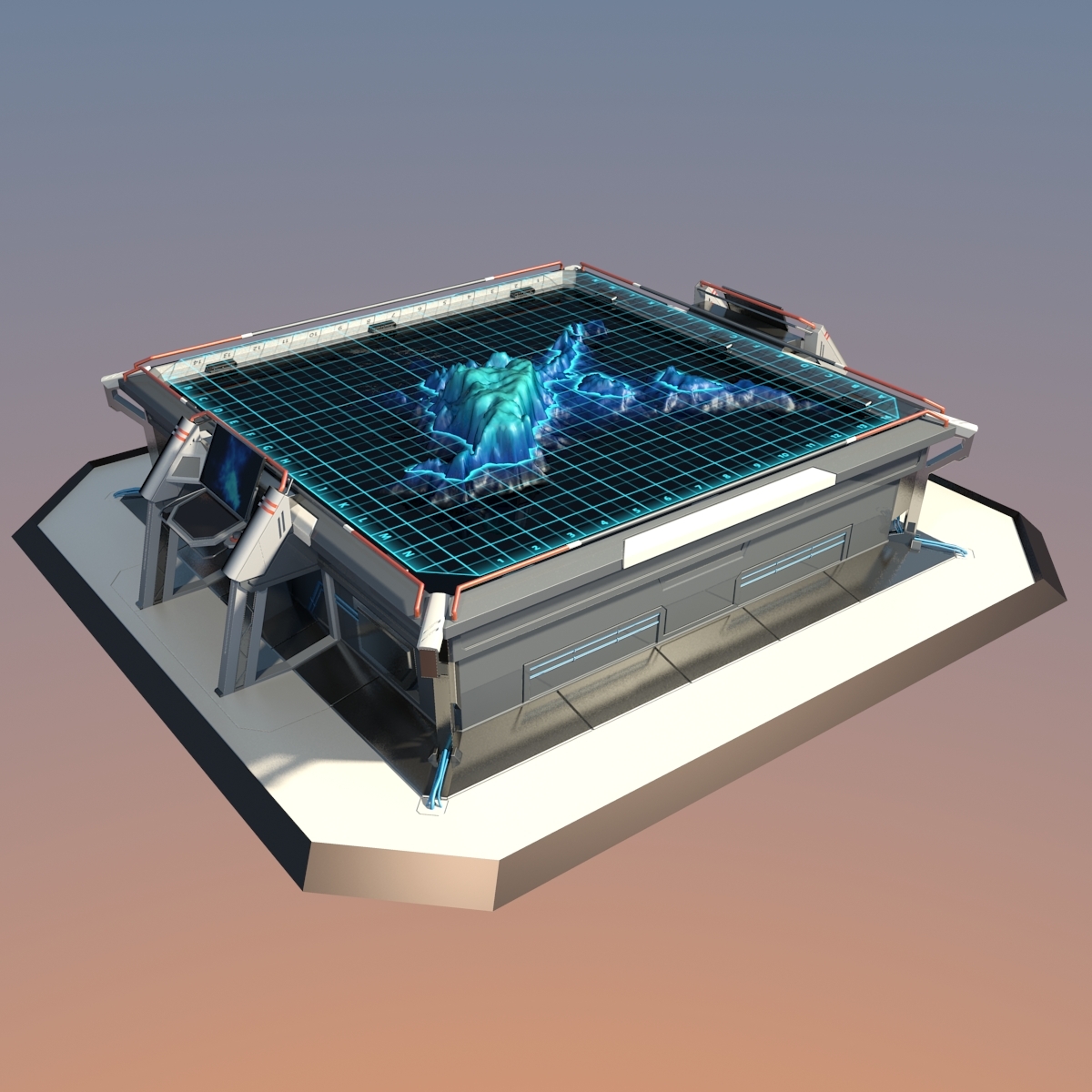 futuristic table 3d model