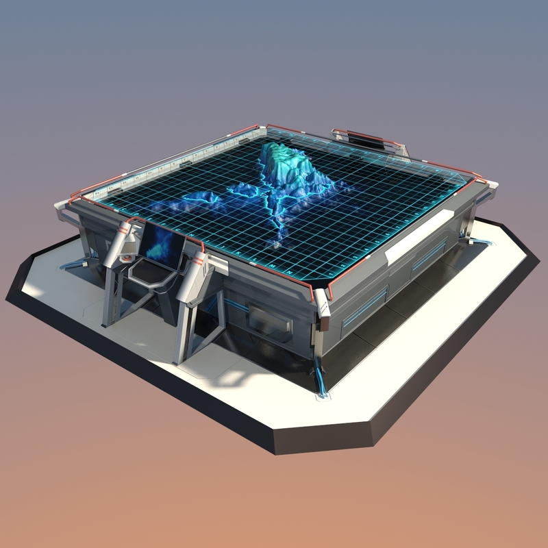 futuristic table 3d model