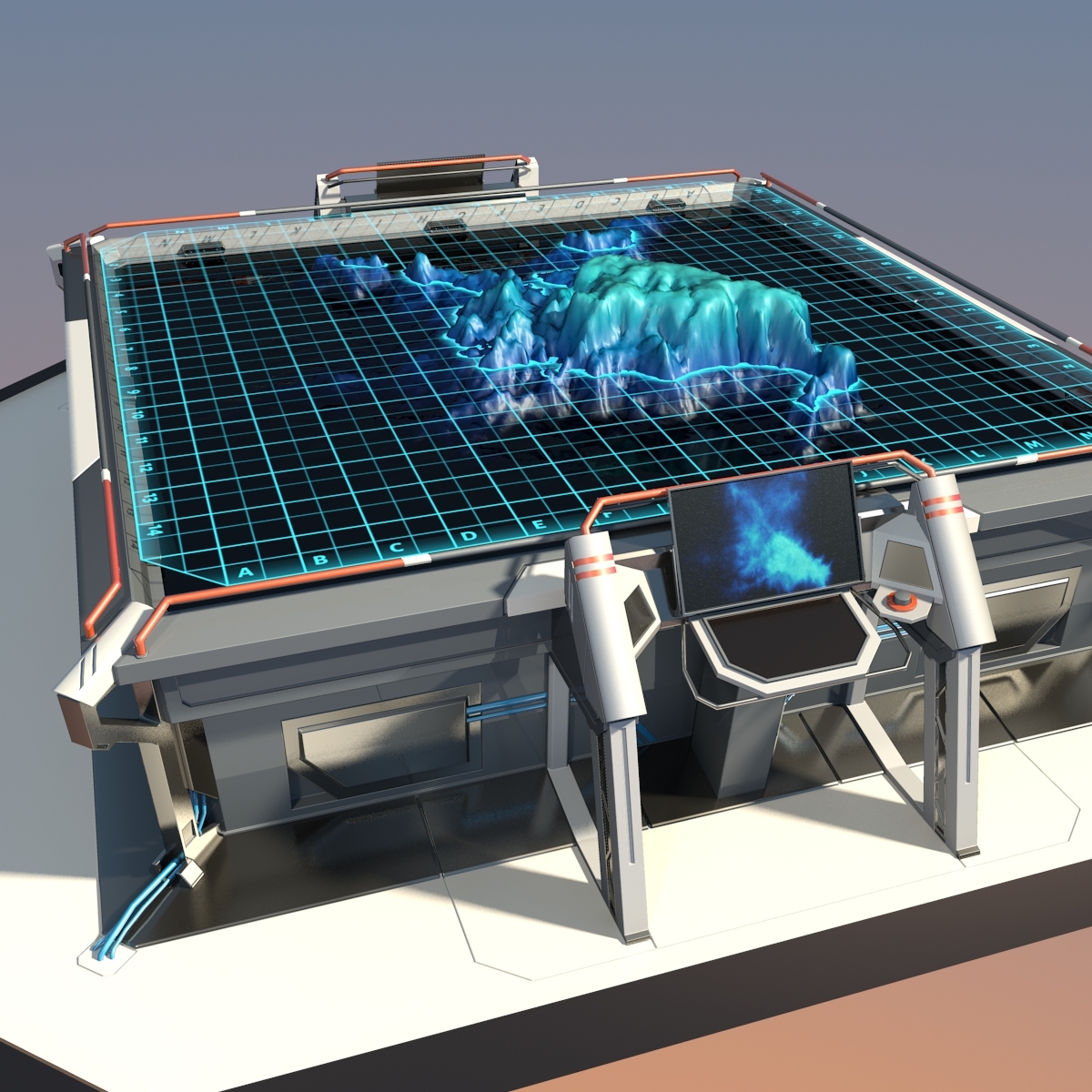 futuristic table 3d model