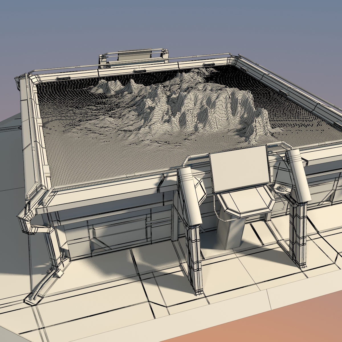 futuristic table 3d model