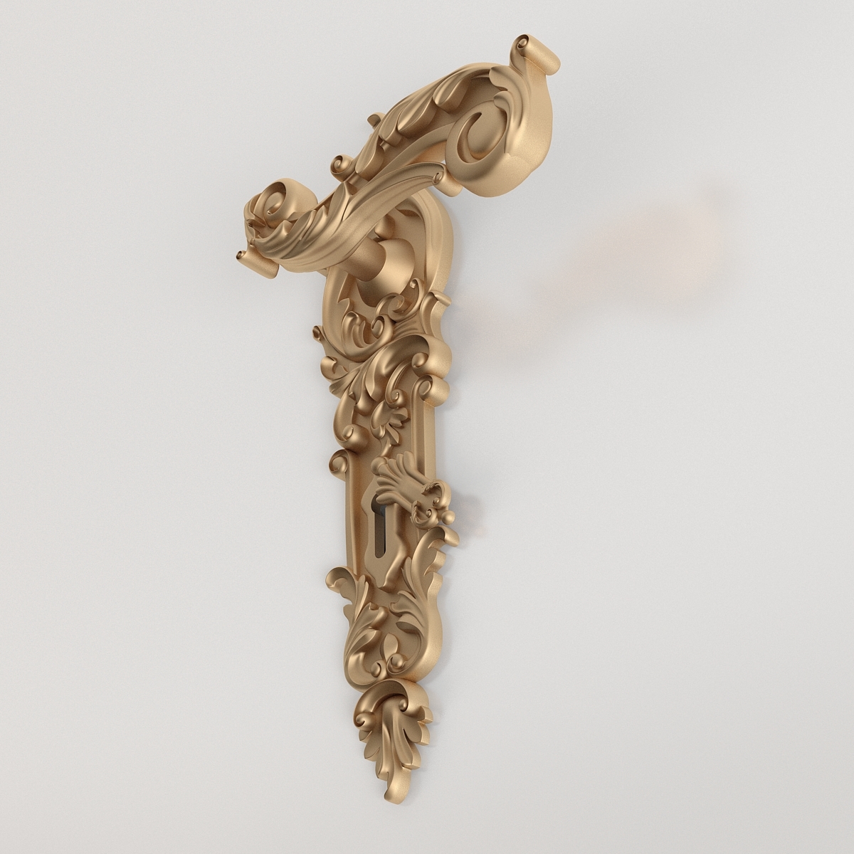 3d model of classic door handles