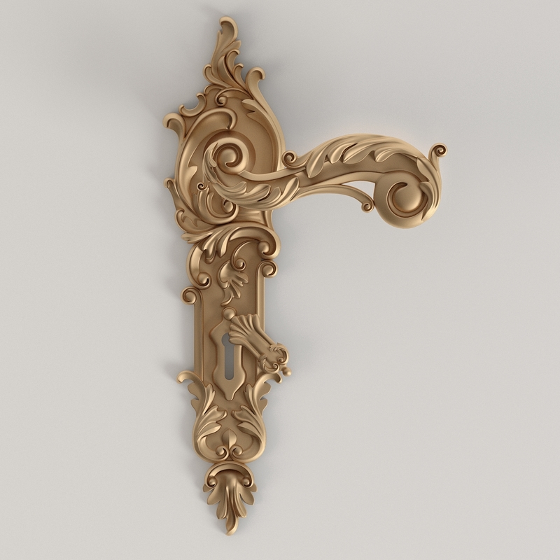 3d model of classic door handles