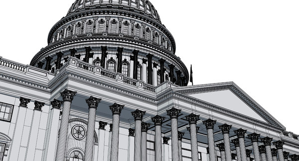 united states capitol building 3d max