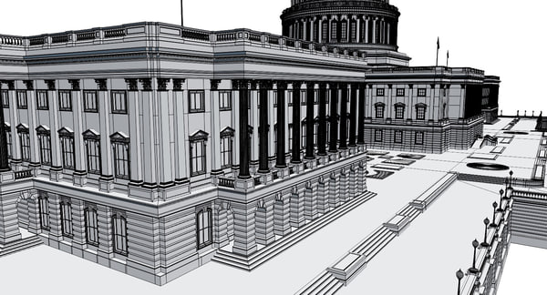 united states capitol building 3d max