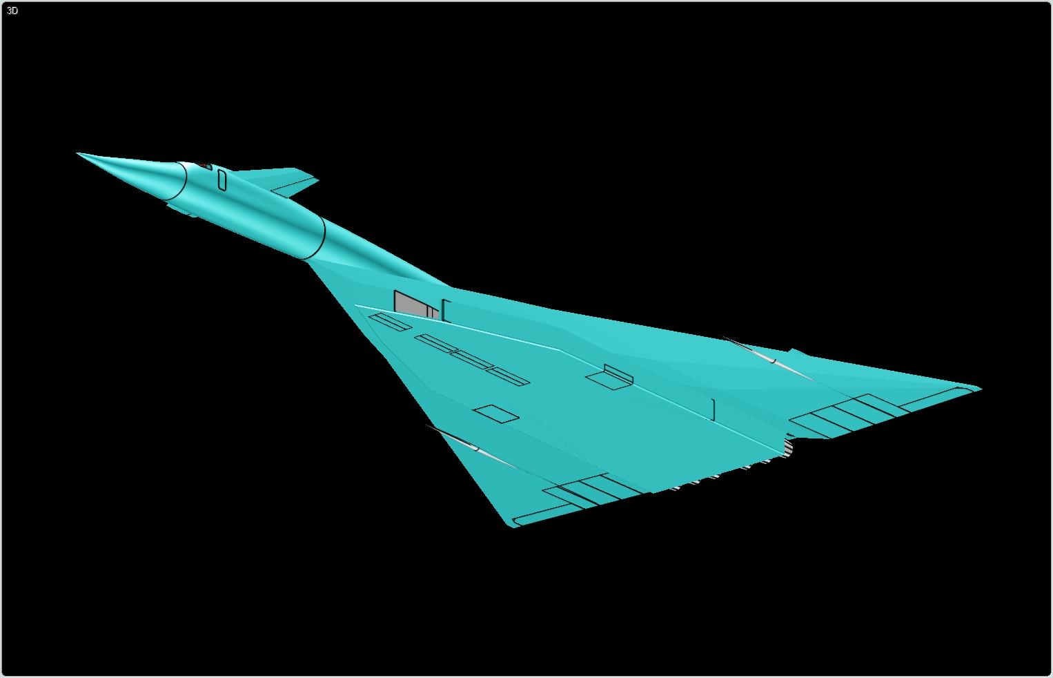 3d xb-70 valkyrie aircraft solid model
