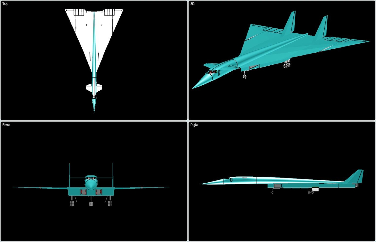 3d xb-70 valkyrie aircraft solid model