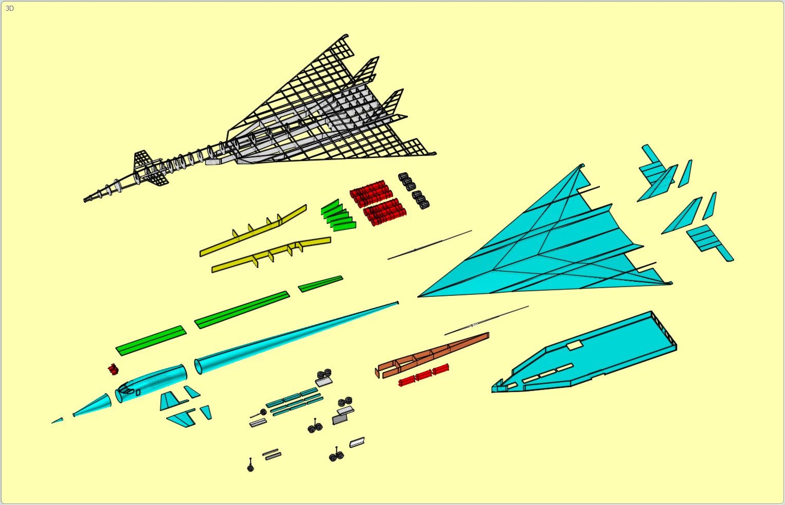 3d xb-70 valkyrie aircraft solid model