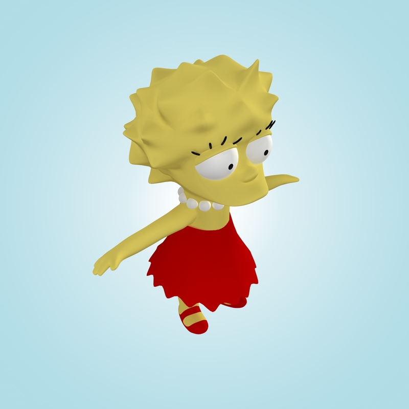 lisa simpson cartoon animation 3d 3ds