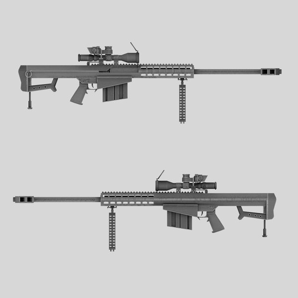 sniper rifle barret m107 3d model