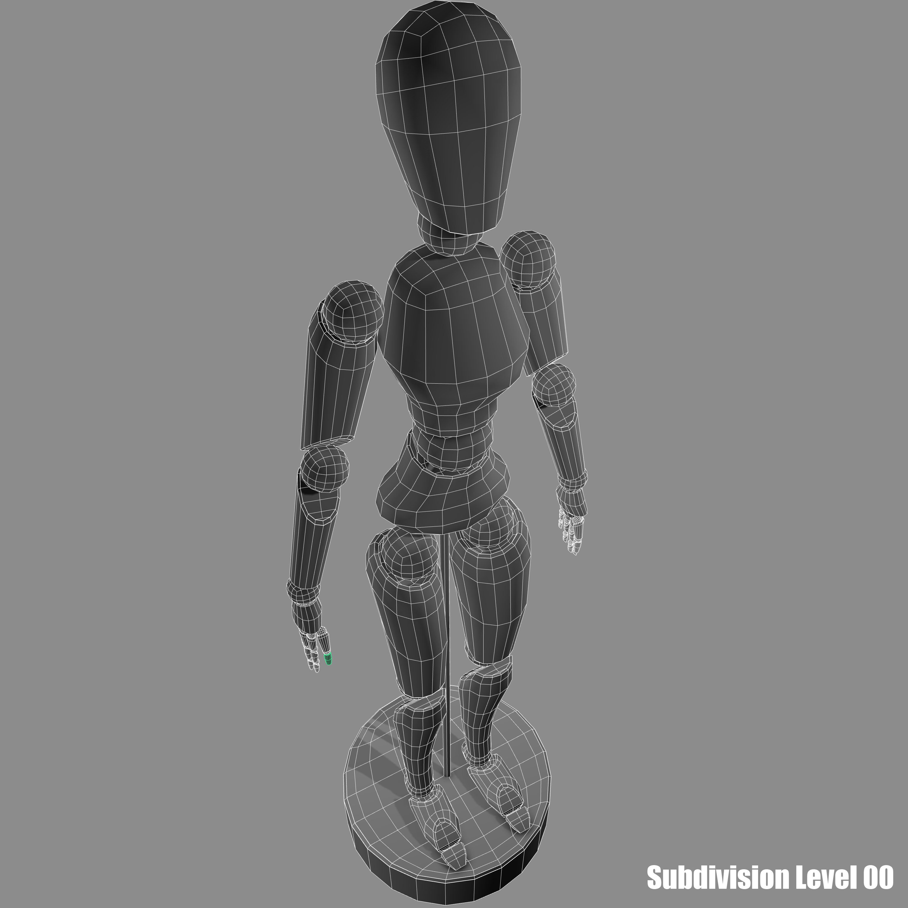 3ds max wooden mannequin character female