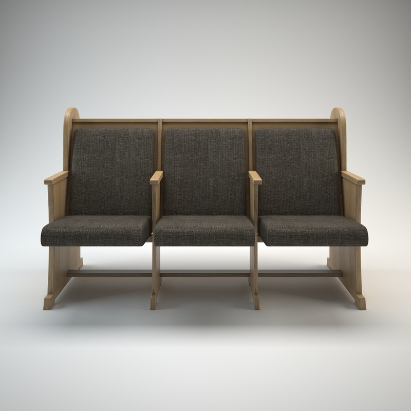 pew bench churches synagogues 3d model