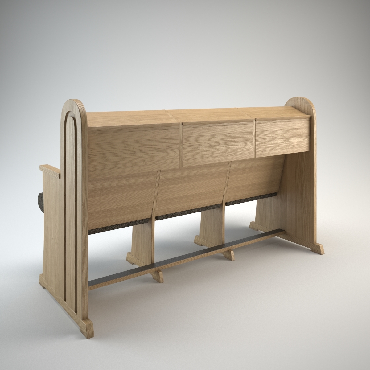 pew bench churches synagogues 3d model