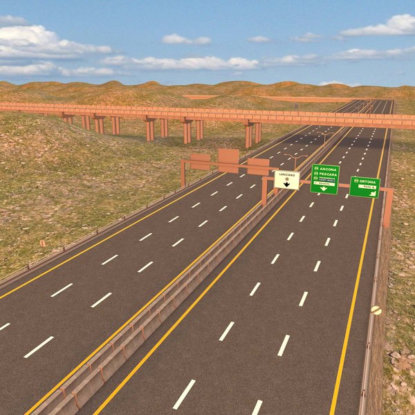 3d highway road motorway model