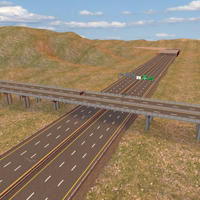3d highway road motorway model
