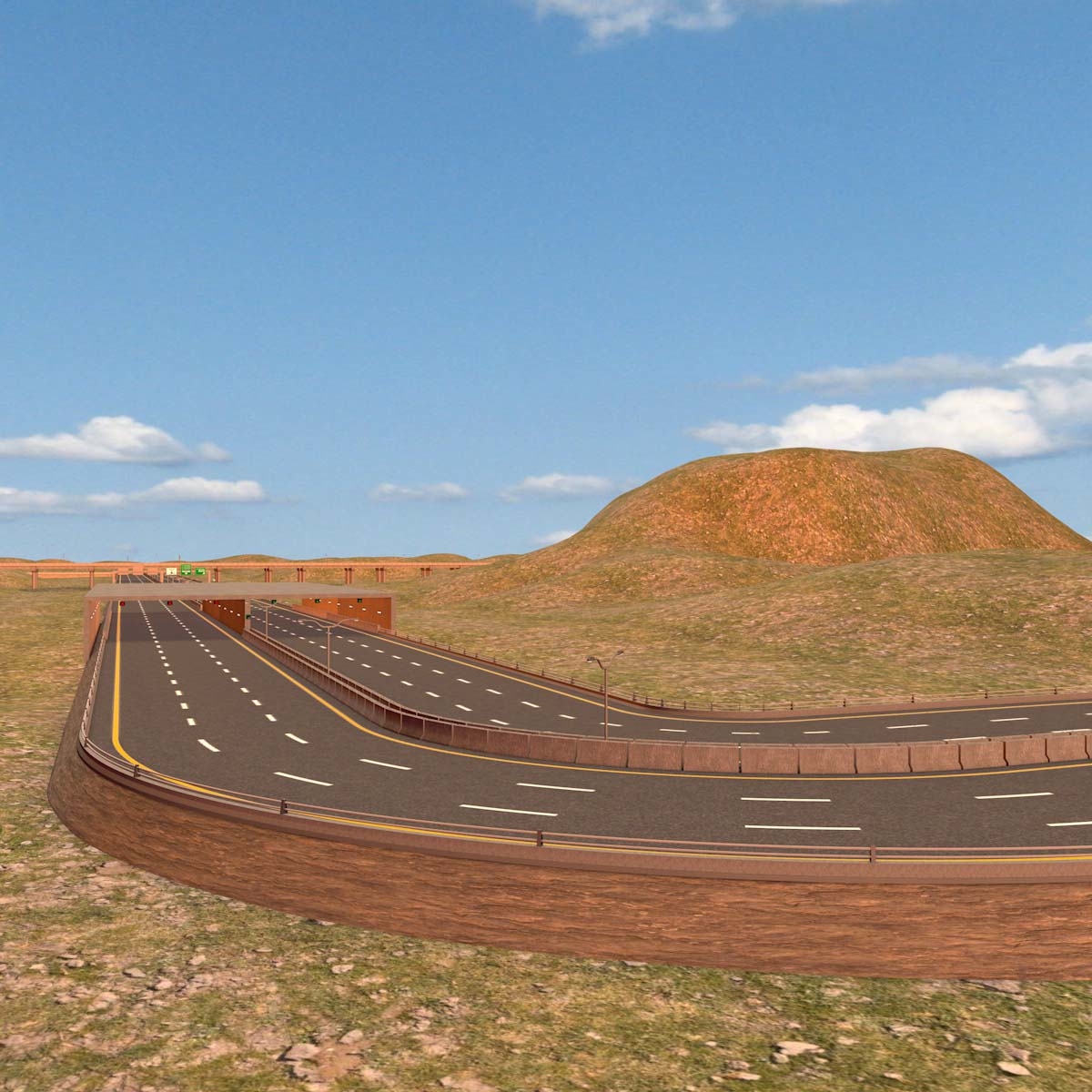 3d highway road motorway model