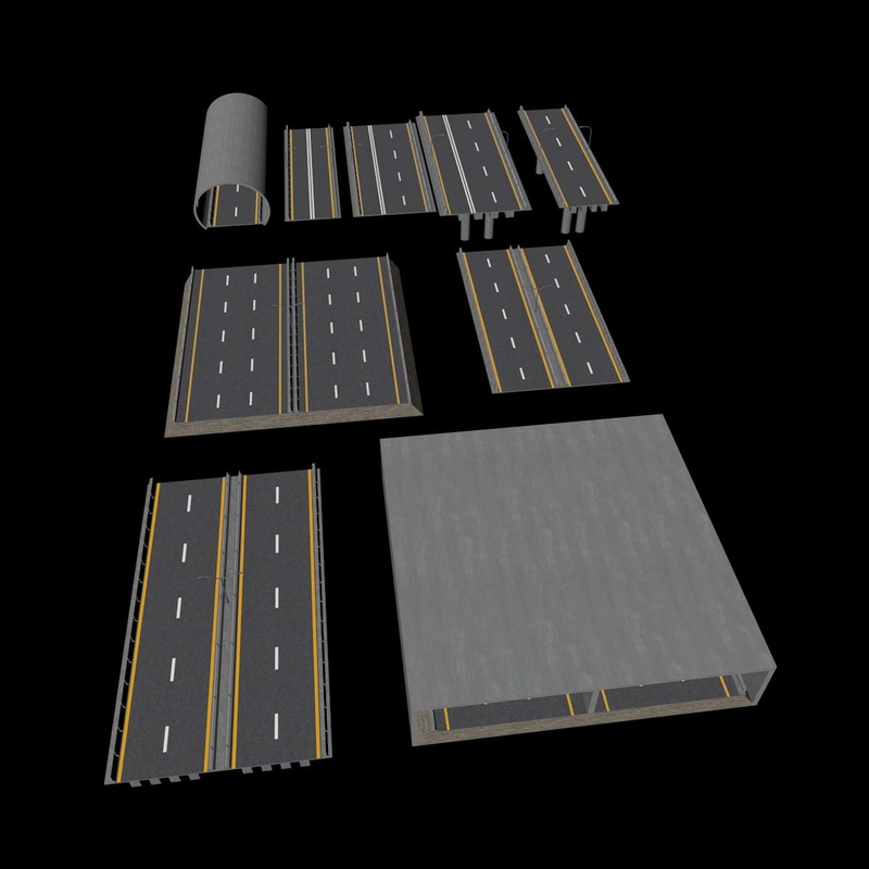 3d highway road motorway model
