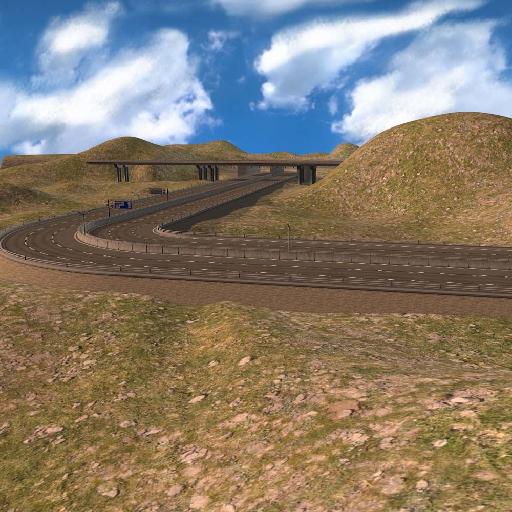 3d highway road motorway model
