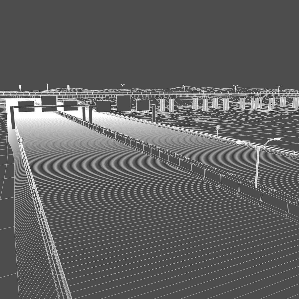 3d highway road motorway model