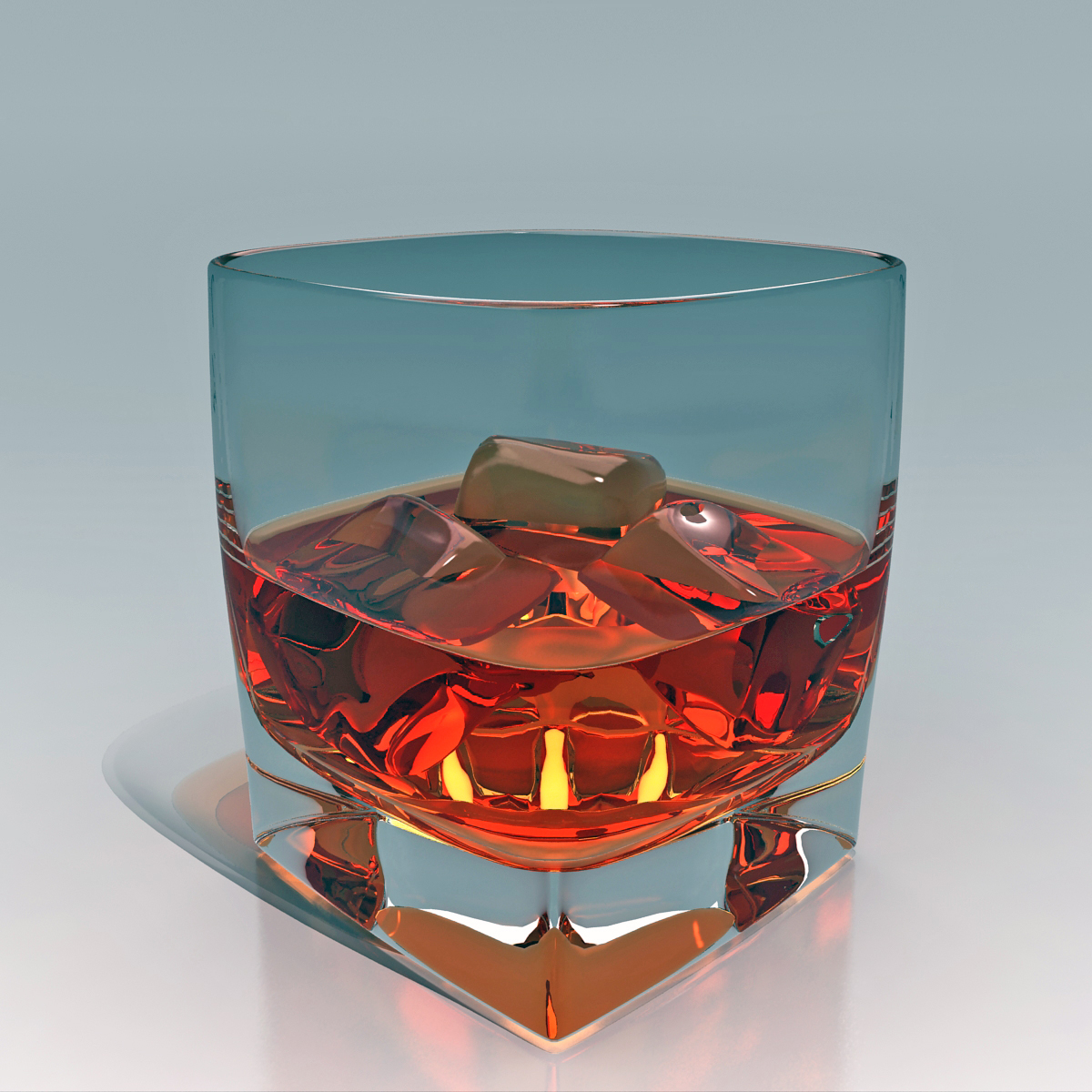 max glass whiskey ice cubes