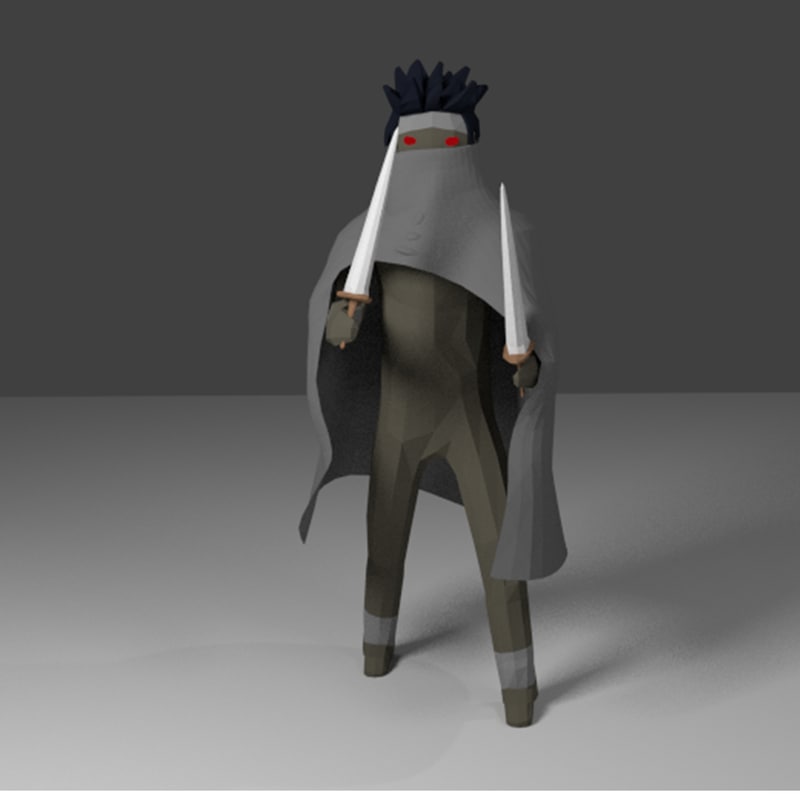 games cape rigged 3d obj