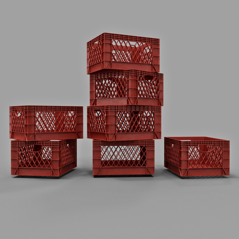 3d stacked milk crates model