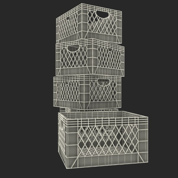 3d stacked milk crates model